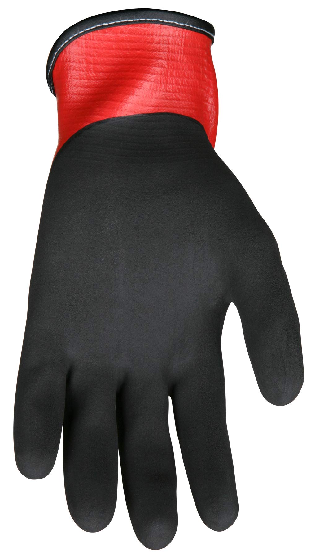 MCR Safety Ninja BNF N96785S Nitrile Work Gloves, 18 Gauge Nylon/Spandex Shell Fully Coated with Flat Red Nitrile, Coated Over the Knuckles and Palm with Breathable Nitrile Foam with NFT, Small