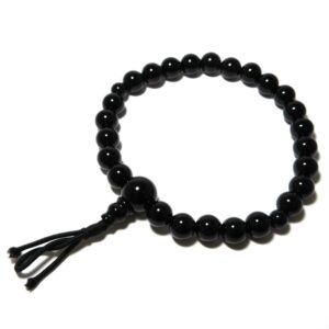 京都あさひ屋 black onyx japanese juzu bracelet rosary prayer beads handmade in kyoto uda54