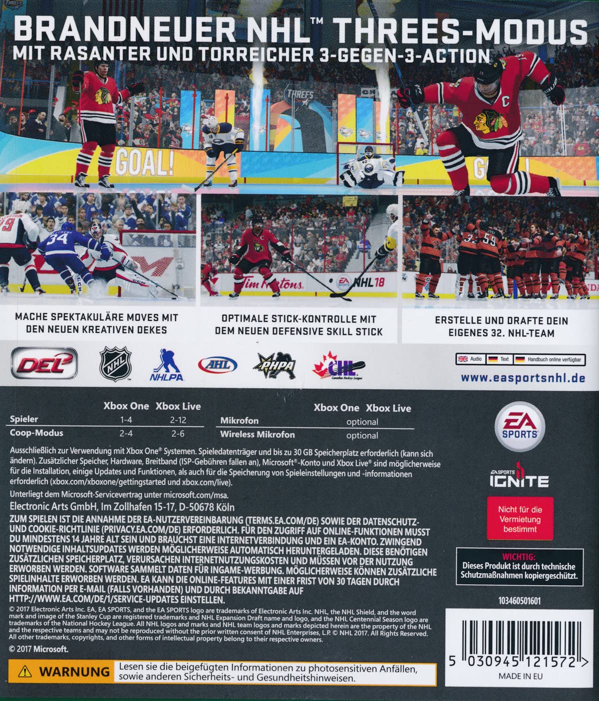 NHL 18, Xbox One-Blu-ray Disc