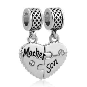 charmsstory mother daughter son dangle beads charms for bracelets (mother son)