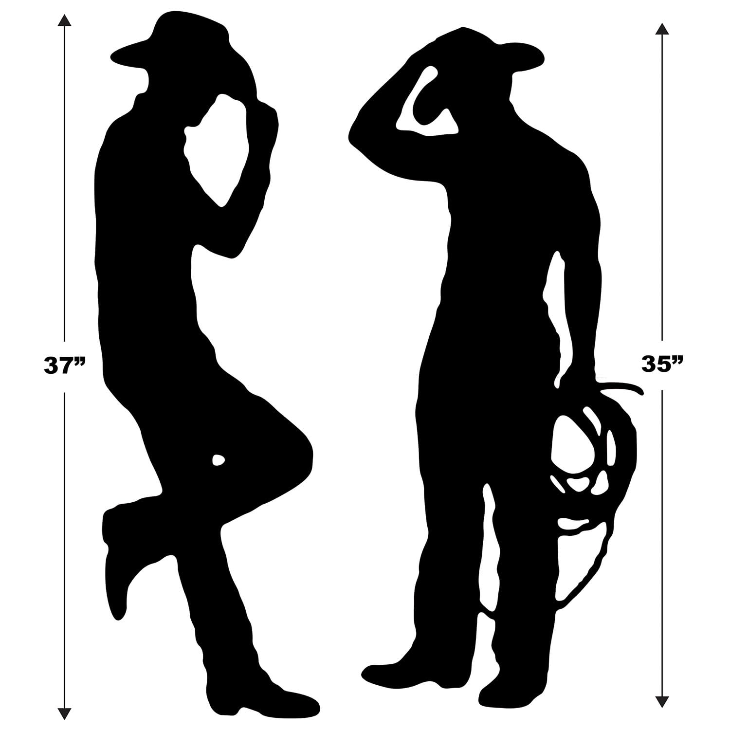 Beistle , 4 Piece Cowboy Silhouettes, 35'' & 37'' (Black)