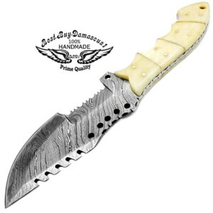 hunting knife Camel Bone 9.5'' Tracker knife Fixed Blade Handmade Damascus Steel Outdoors & Sports Camping Hunting Knife Prime Quality