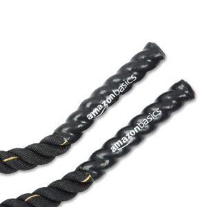 Amazon Basics Heavy Exercise Training Workout Battle Rope, 1.5 Inch Diameter x 30 Ft Length, Black