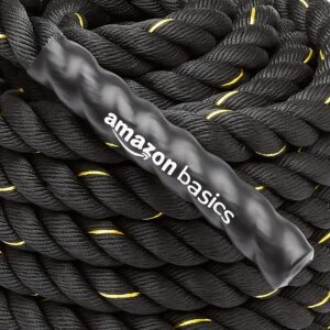 Amazon Basics Heavy Exercise Training Workout Battle Rope, 1.5 Inch Diameter x 30 Ft Length, Black