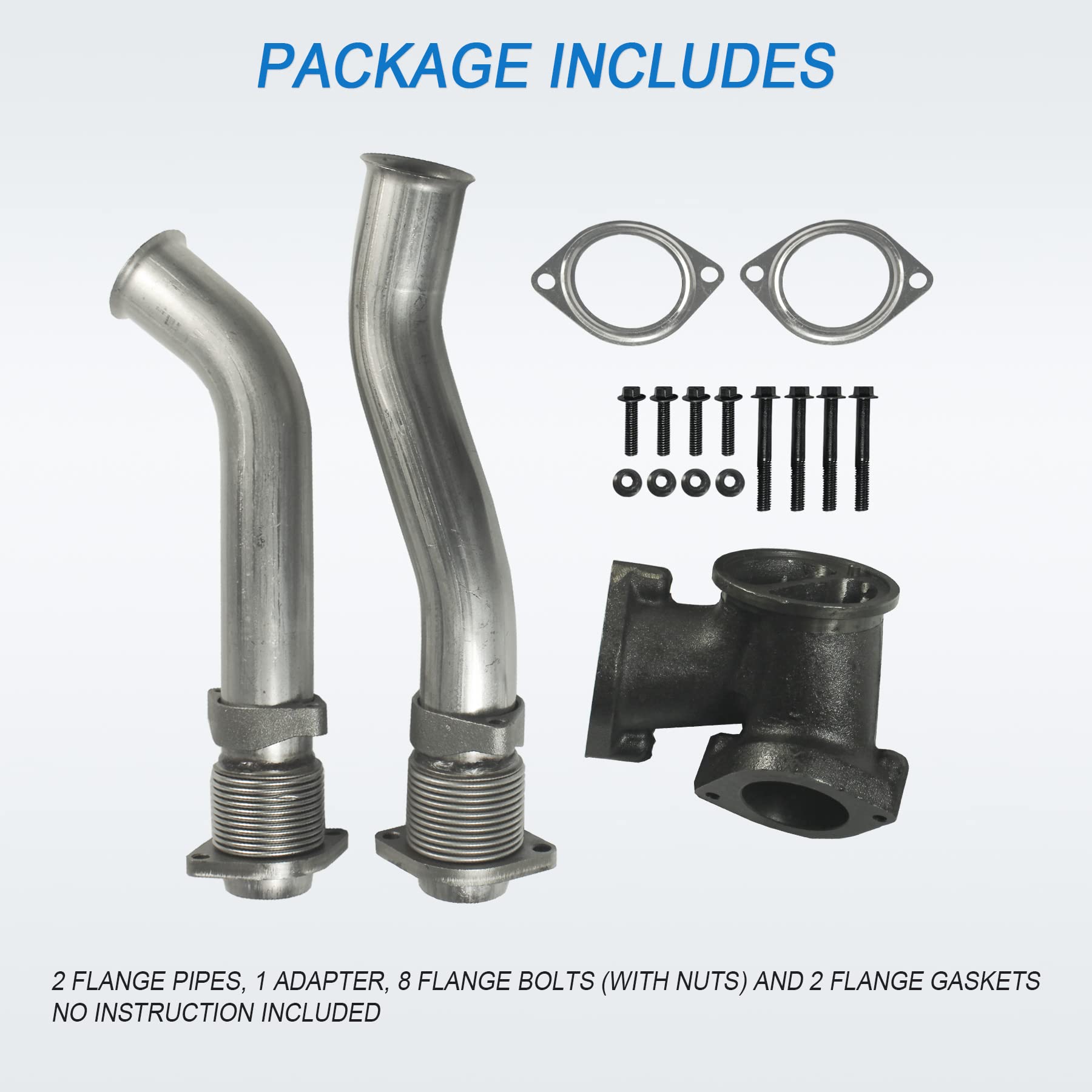 JDMSPEED New Turbo Diesel With Hardware Bellowed Up Pipe Kit Replacement For Ford F250 F350 F450 F550 Super Duty 7.3L 1999-2003 Replace F4TZ6K854F F4TZ6K854C F81Z6K854EA 679-005