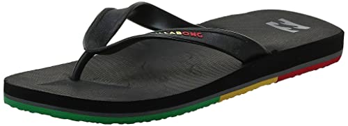 Billabong Men's All Day Logo Sandal Flip Flop, Rasta, 8 Regular US