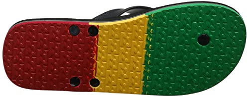 Billabong Men's All Day Logo Sandal Flip Flop, Rasta, 8 Regular US