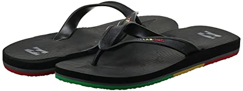 Billabong Men's All Day Logo Sandal Flip Flop, Rasta, 8 Regular US