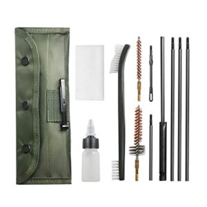 gun cleaning kit set brushes cleaner set tools universal butt stock for 5.56mm, 20-25 caliber rifle pistol shotgun