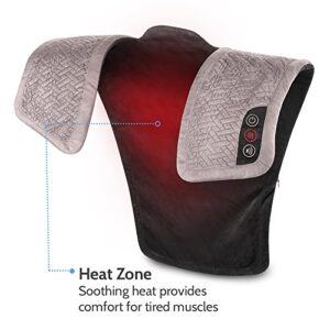 Homedics Vibration Heated Shoulder Massager Wrap, Comfort Pro Elite, Soft Fabric, Tension Relief, 2 Speeds & Styles, Long, NMS-450H