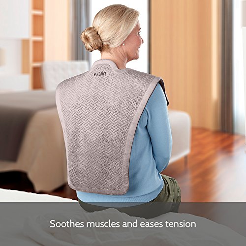 Homedics Vibration Heated Shoulder Massager Wrap, Comfort Pro Elite, Soft Fabric, Tension Relief, 2 Speeds & Styles, Long, NMS-450H