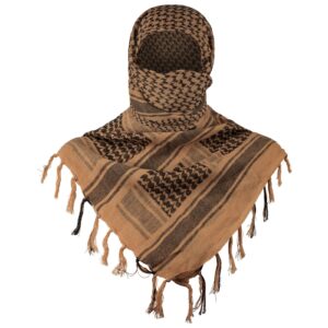 Aonal Military Shemagh Tactical Desert Scarf, 100% Cotton Keffiyeh Neck Head Scarf Wrap for Men Women,A-tan