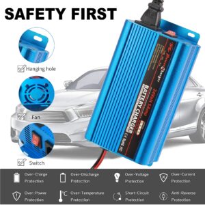 24V 5Amp Smart Automatic Battery Charger, Portable Battery Maintainer with XLR Connector for Car Boat Lawn Mower Marine Scooter Wheelchair Motorcycle eBike