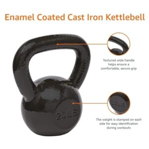 Amazon Basics Cast Iron Kettlebell, 20 pound, Black