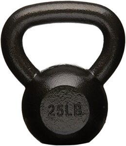 amazon basics cast iron kettlebell, 25 pounds, black