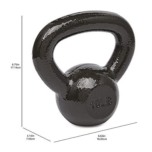 Amazon Basics Cast Iron Kettlebell, 10 Pounds, Black