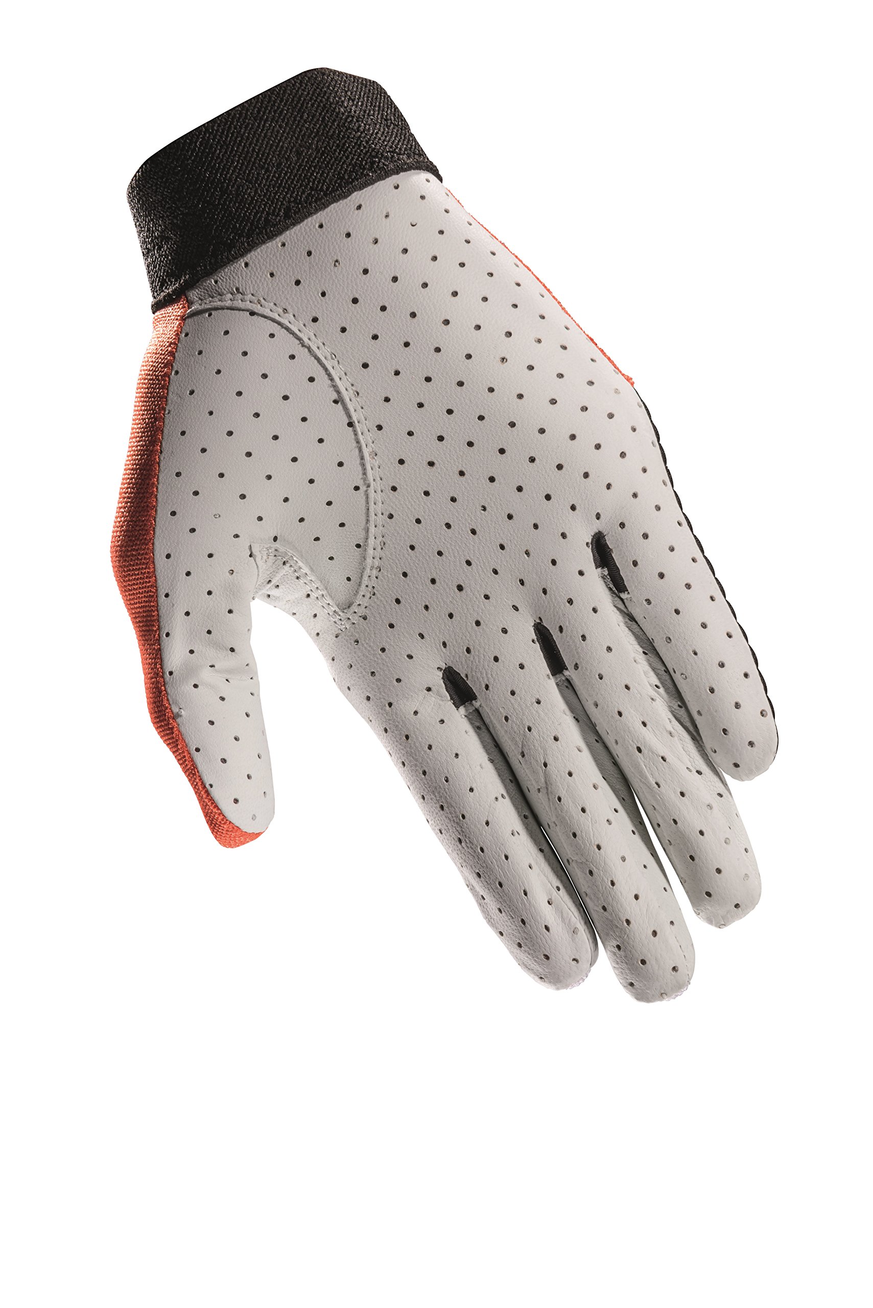 HEAD Leather Racquetball Glove - Airflow Tour Breathable Glove for Right & Left Hand - Black/Orange/White, Right - Small