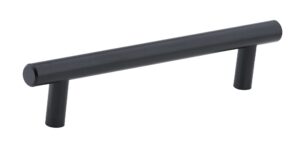 richelieu hardware bp205128900 roosevelt collection 5 1/16-inch (128 mm) center-to-center matte black modern cabinet and drawer bar pull handle for kitchen, bathroom, and furniture