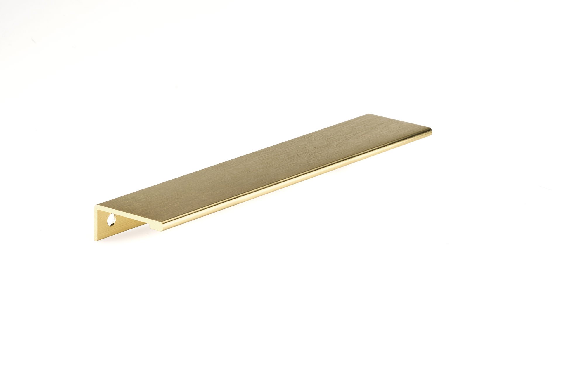 Richelieu Hardware BP9898192166 Lincoln Collection 7 9/16-inch (192 mm) Center-to-Center Satin Gold Modern Cabinet and Drawer Edge Pull Handle for Kitchen, Bathroom, and Furniture