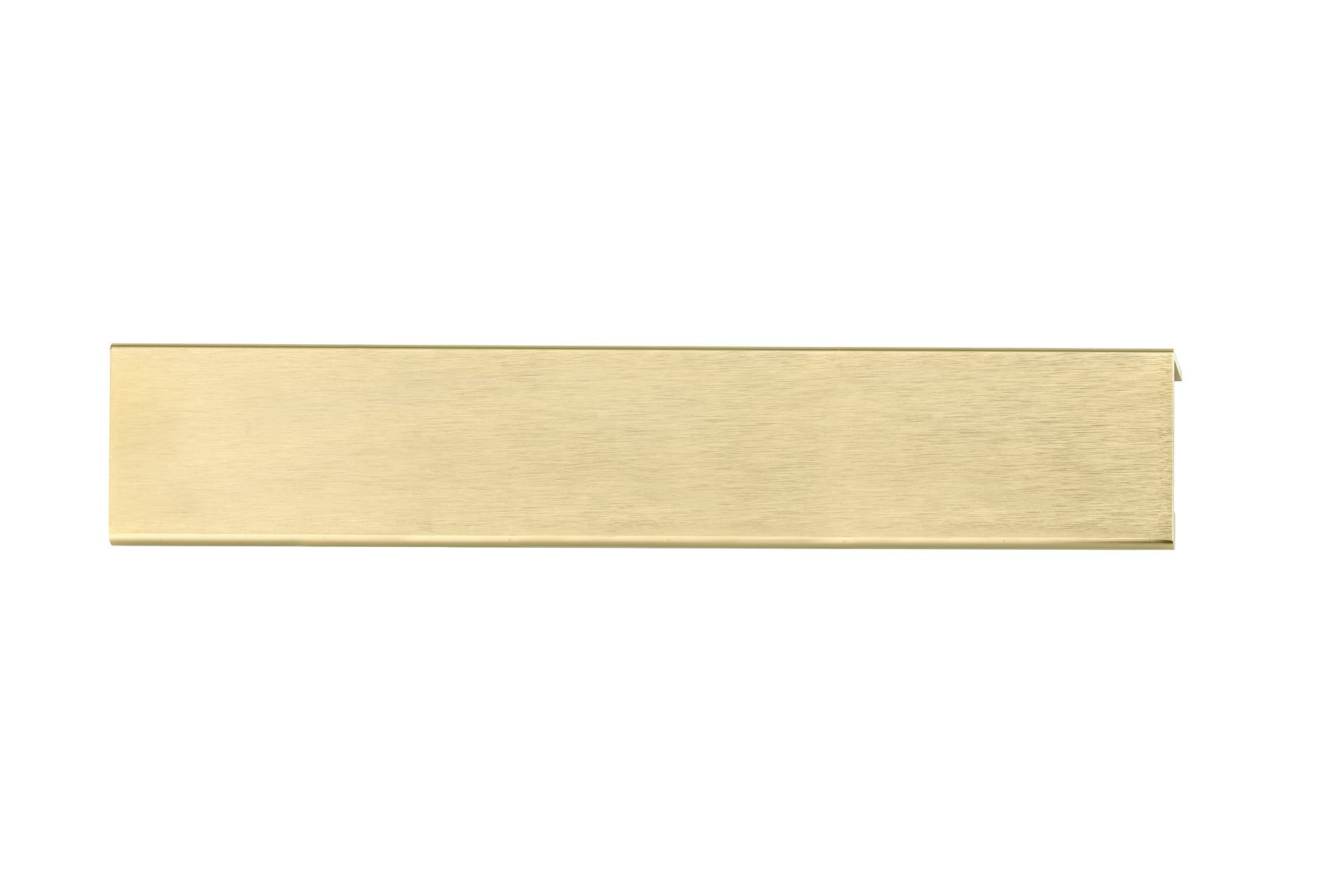 Richelieu Hardware BP9898192166 Lincoln Collection 7 9/16-inch (192 mm) Center-to-Center Satin Gold Modern Cabinet and Drawer Edge Pull Handle for Kitchen, Bathroom, and Furniture