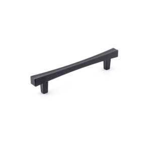 richelieu hardware bp7227128900 westmount collection 5 1/16-inch (128 mm) center-to-center matte black transitional rectangular cabinet and drawer bar pull handle for kitchen, bathroom, and furniture