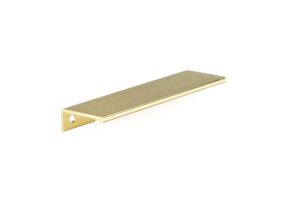 richelieu hardware bp9898128166 lincoln collection 5 1/16-inch (128 mm) center-to-center satin gold modern cabinet and drawer edge pull handle for kitchen, bathroom, and furniture