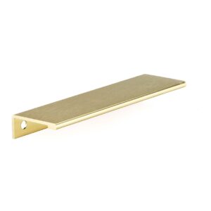 Richelieu Hardware BP9898128166 Lincoln Collection 5 1/16-inch (128 mm) Center-to-Center Satin Gold Modern Cabinet and Drawer Edge Pull Handle for Kitchen, Bathroom, and Furniture