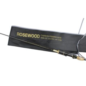 Rosewood Double Tips 1.8m Ultra Light Spinning Rod UL Soft Casting Rod Lure Weight 0.8-5g Line Weight 2-5LB Ultralight Carbon Fiber Fishing Rod Pole (Gold, 1.8m Spinning Rod)