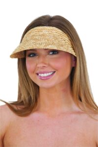 jacobson straw hat - slip on braid visor,tan,adult