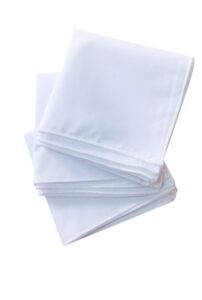 bonjourmrsmr solid white cotton pocket square 3-pk set