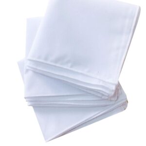 BonjourMrsMr Solid White Cotton Pocket Square 3-Pk Set