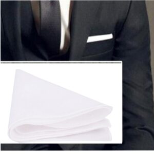 BonjourMrsMr Solid White Cotton Pocket Square 3-Pk Set