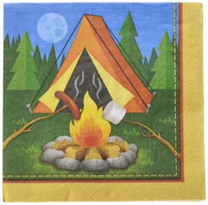 creative converting 329314 camp out luncheon napkins party supplies, one size, multicolor