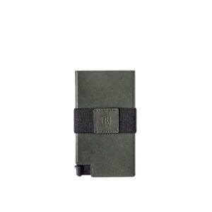 ekster senate cardholder wallet for men | slim wallets for men w/ rfid blocking layer | minimalist wallet for men w/ push button for quick card access | card wallet & mens wallet slim (juniper green)