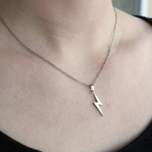 Lightning Bolt Necklace, Be Fearless Necklace, Be Brave Necklace, Inspirational Necklaces for Women, Strength Necklace Pendant, Encouragement Gifts for Women