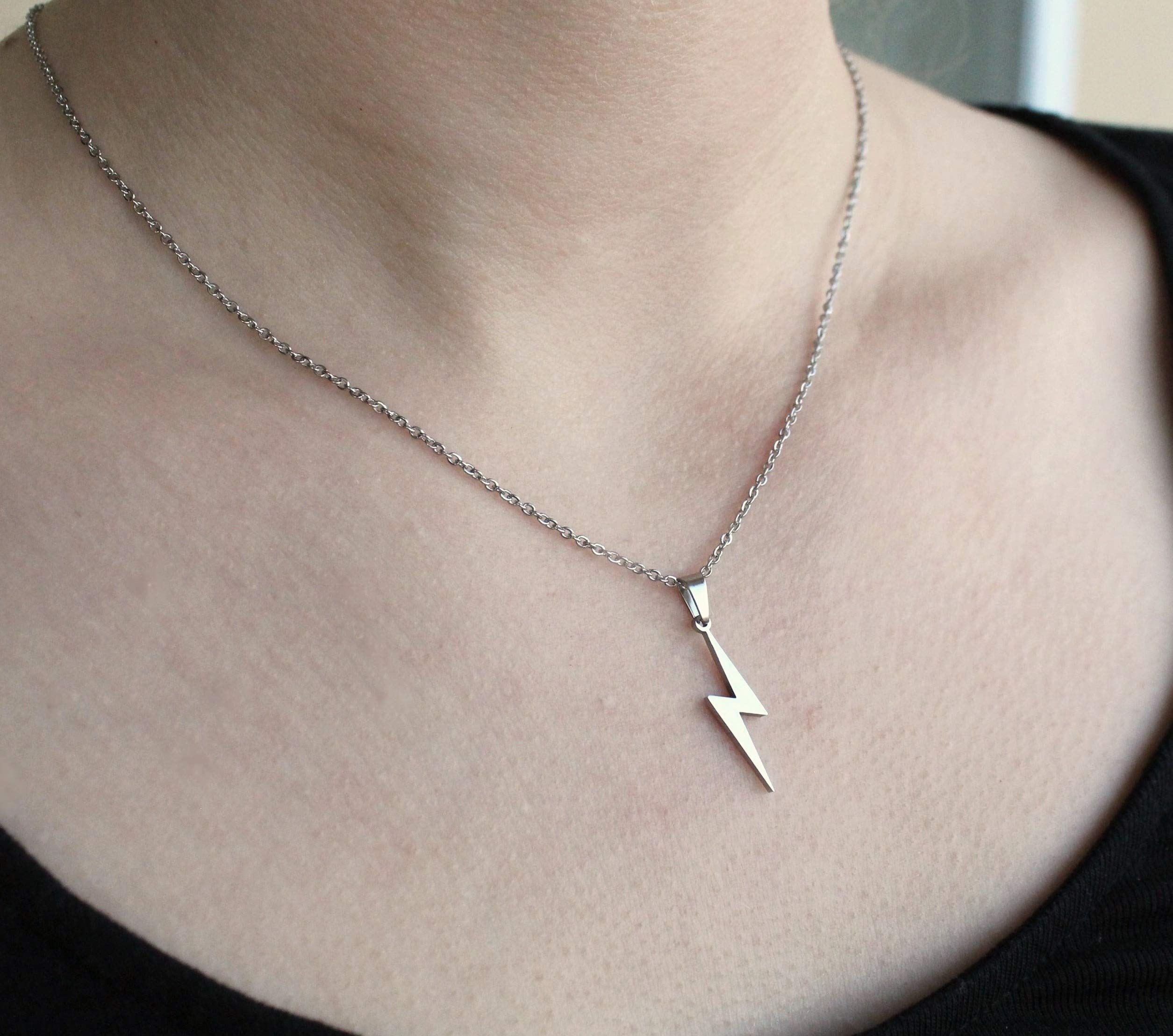 Lightning Bolt Necklace, Be Fearless Necklace, Be Brave Necklace, Inspirational Necklaces for Women, Strength Necklace Pendant, Encouragement Gifts for Women