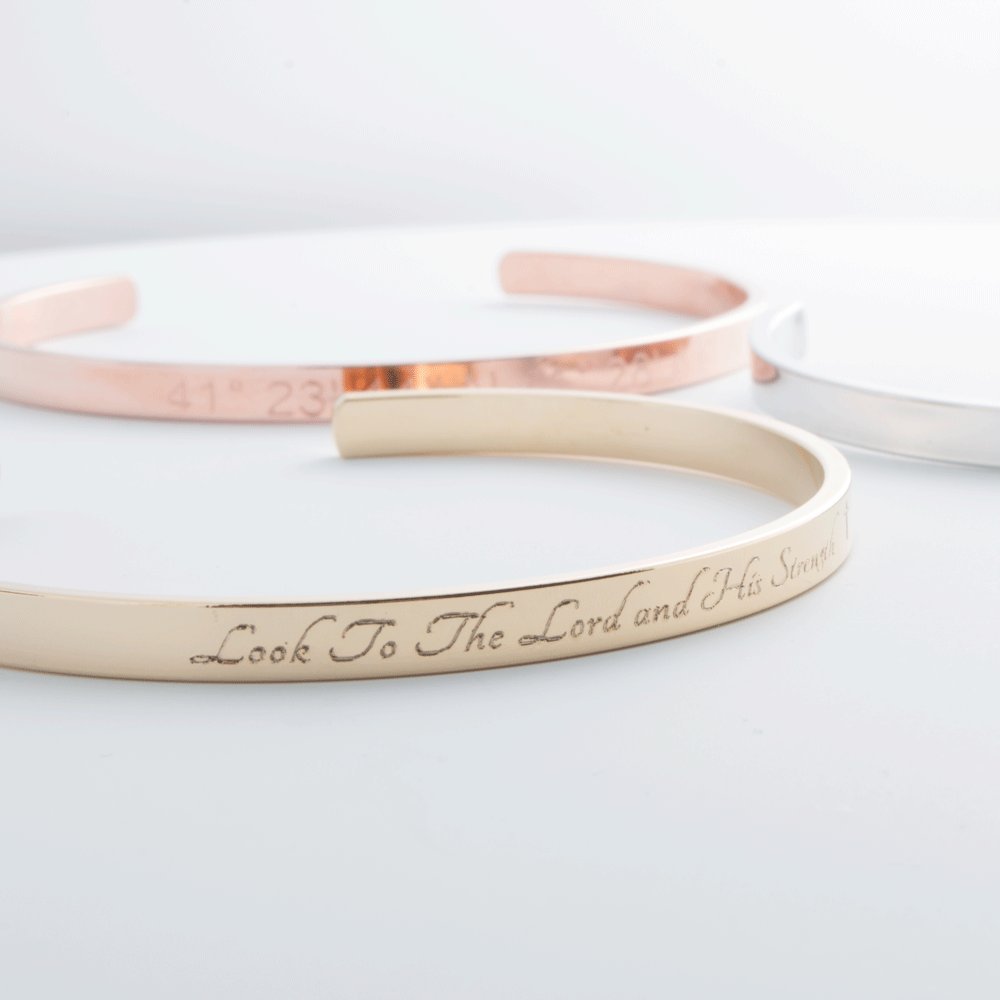 Petite Boutique Personalized Bangle Bracelet - Slim Layered Bracelet, a Thoughtful and Stylish Gift -Custom Engraving