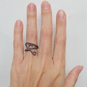 SOVATS Octopus Ring for Women 925 Sterling Silver Oxidized Surface - Simple, Stylish &Trendy Nickel Free Ring, Size 8