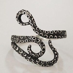 SOVATS Octopus Ring for Women 925 Sterling Silver Oxidized Surface - Simple, Stylish &Trendy Nickel Free Ring, Size 8