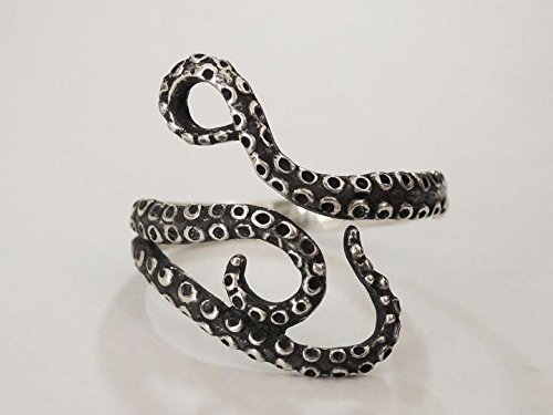 SOVATS Octopus Ring for Women 925 Sterling Silver Oxidized Surface - Simple, Stylish &Trendy Nickel Free Ring, Size 8