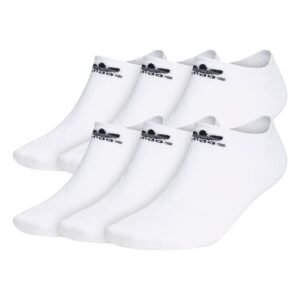 adidas originals trefoil no show socks (6-pair), white, large