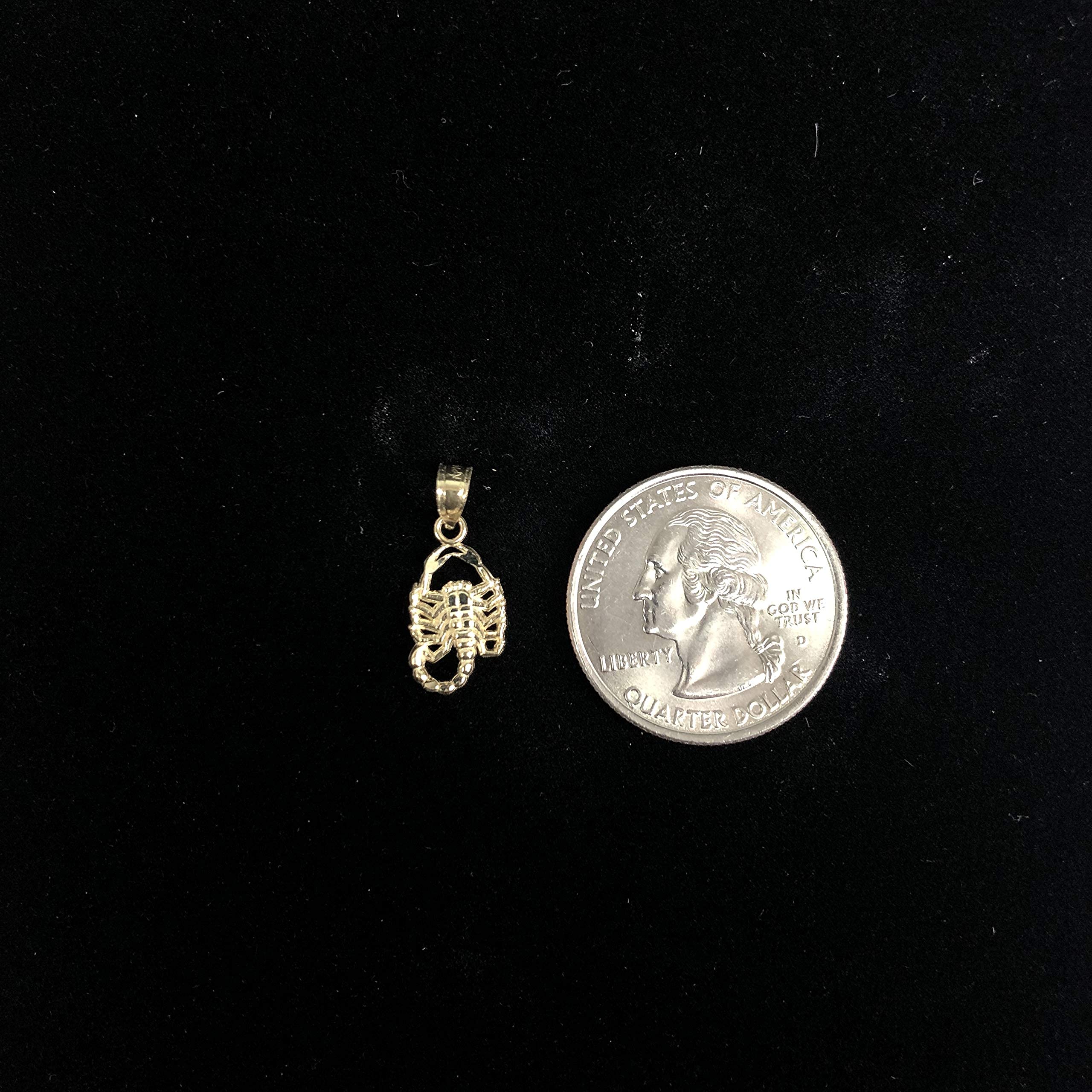 Ioka - 14K Yellow Gold Scorpion Pendant Tiny Size Zodiac Animal Sign Charm For Necklace or Chain