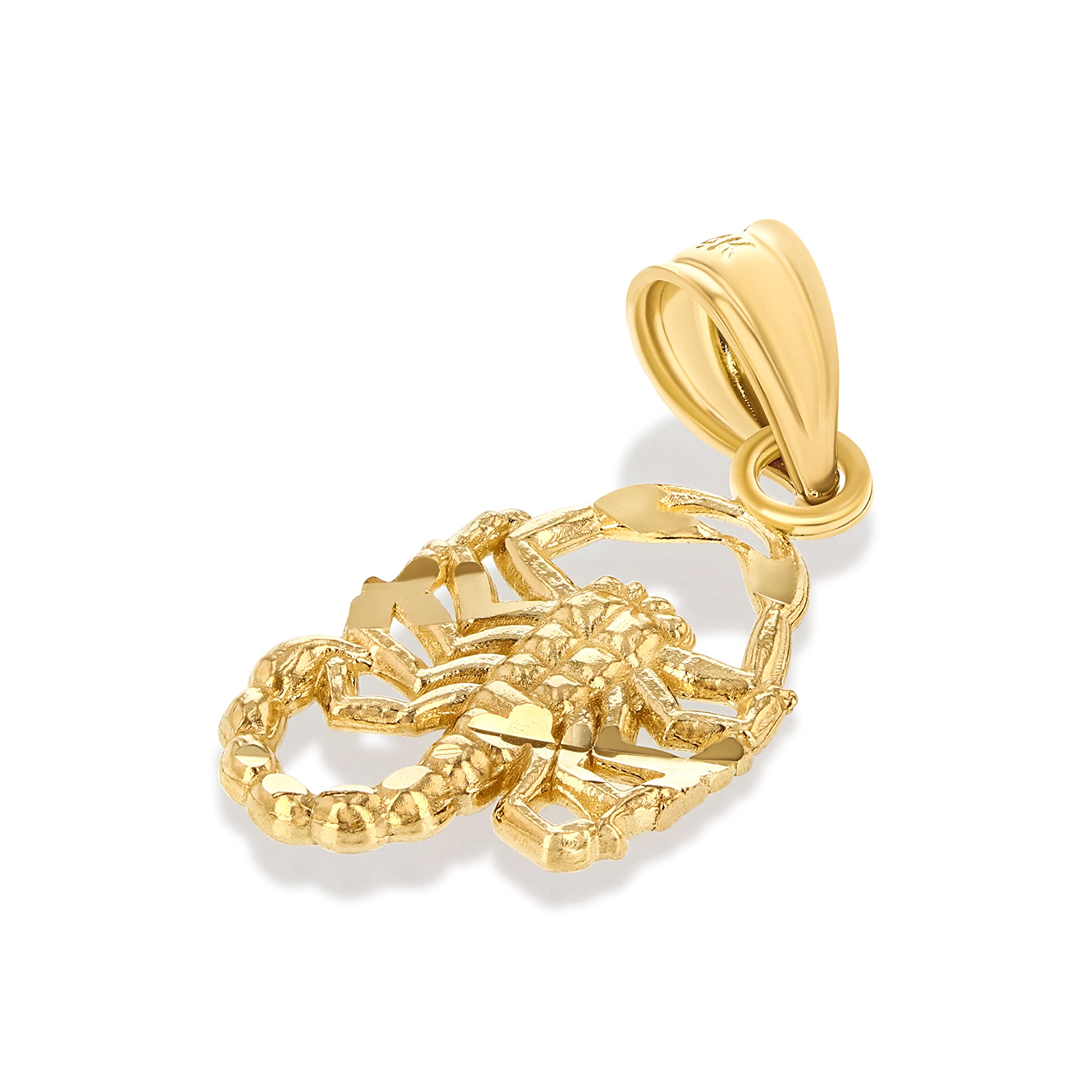 Ioka - 14K Yellow Gold Scorpion Pendant Tiny Size Zodiac Animal Sign Charm For Necklace or Chain