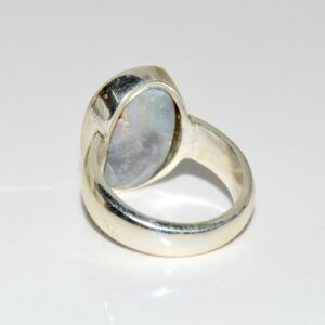 Jewelryonclick 6 Carat Natural Opal Sterling Silver Simple Ring for Women Size 5,6,7,8,9,10,11,12,13