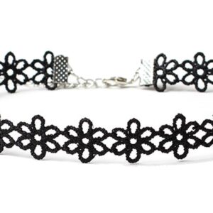 mollensiuer 6 Pieces Black Choker Necklace Set Vintage Lace Tattoo Choker for Women