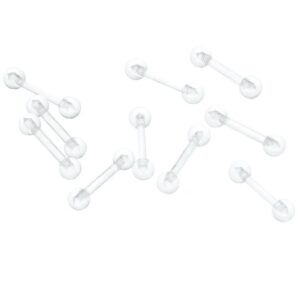 oasis plus 10pcs 16g clear bioplast bone retainer piercing for helix tragus conch rook daith 3mm uv acrylic ball