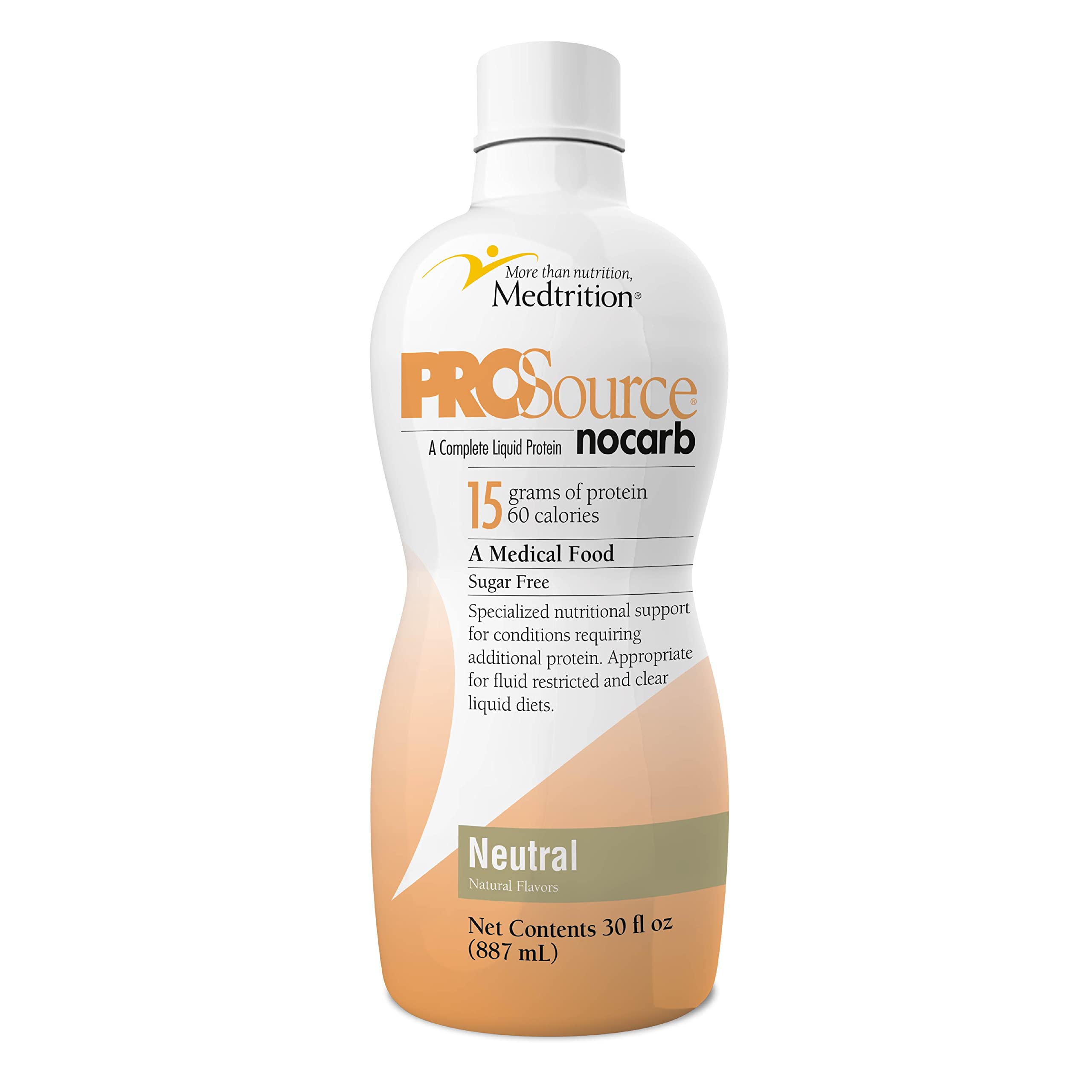 Liquid Collagen Peptides Type I, III 15 Grams Protein per Oz. |Prosource NoCarb Neutral Bottle Medtrition|