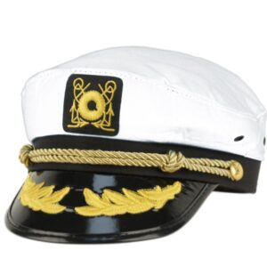 epoch captain's yacht sailors hat snapback adjustable sea cap navy costume accessory (white, one size)