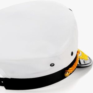 EPOCH Captain's Yacht Sailors Hat Snapback Adjustable Sea Cap Navy Costume Accessory (White, One Size)