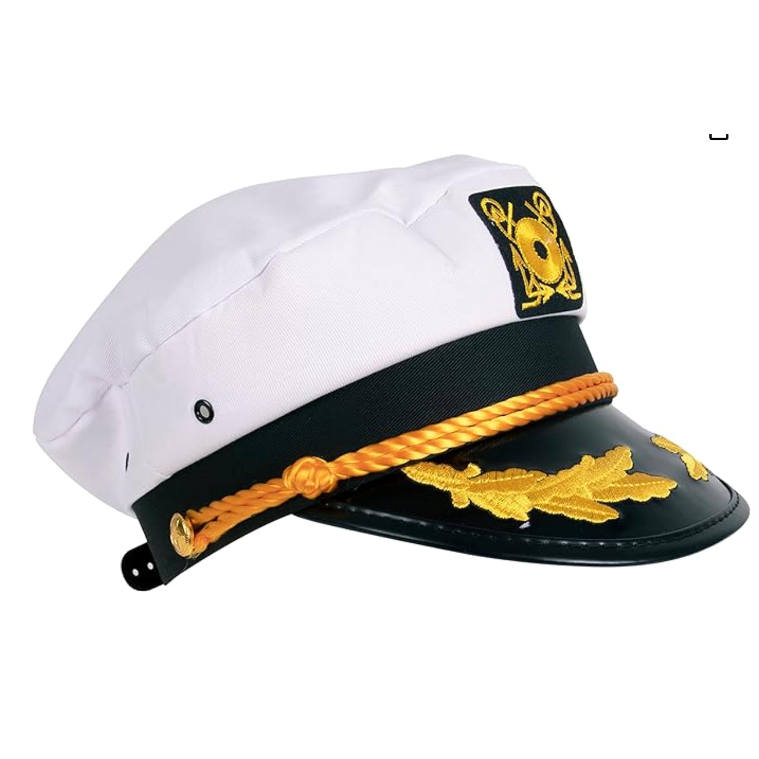 EPOCH Captain's Yacht Sailors Hat Snapback Adjustable Sea Cap Navy Costume Accessory (White, One Size)